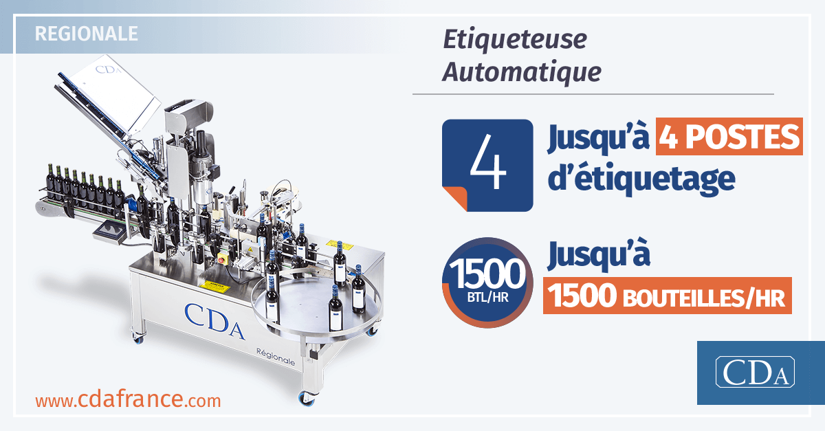 Régionale - Etiqueteuse automatique linéaire bouteilles vin tous formats