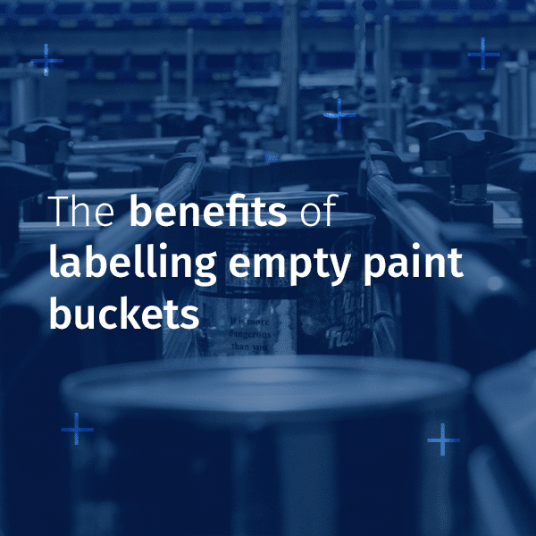 Labelling an empty paint bucket